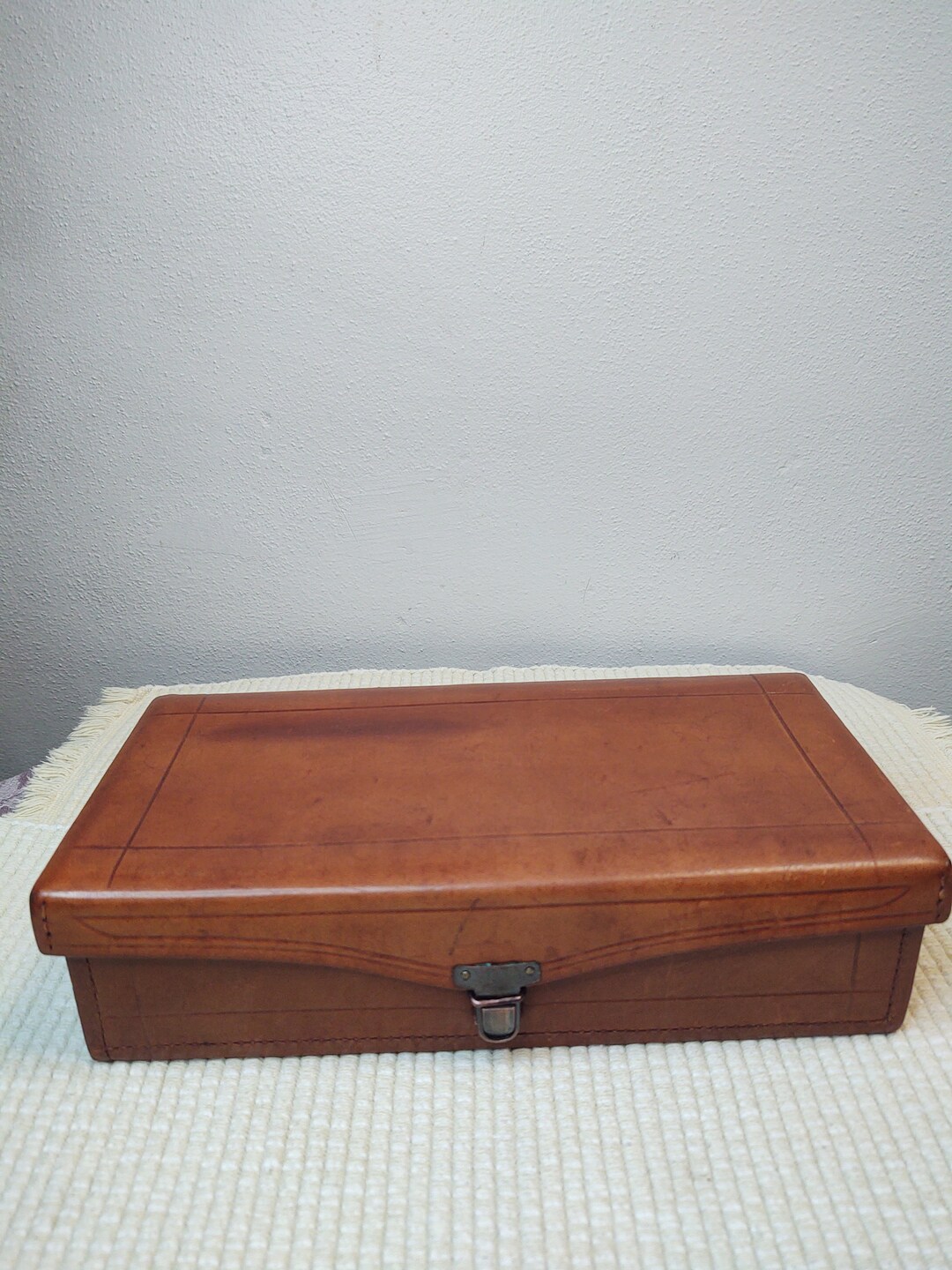 Hamley Leather Shaving Kit Box, Saddle Leather, Made in Pendleton ...