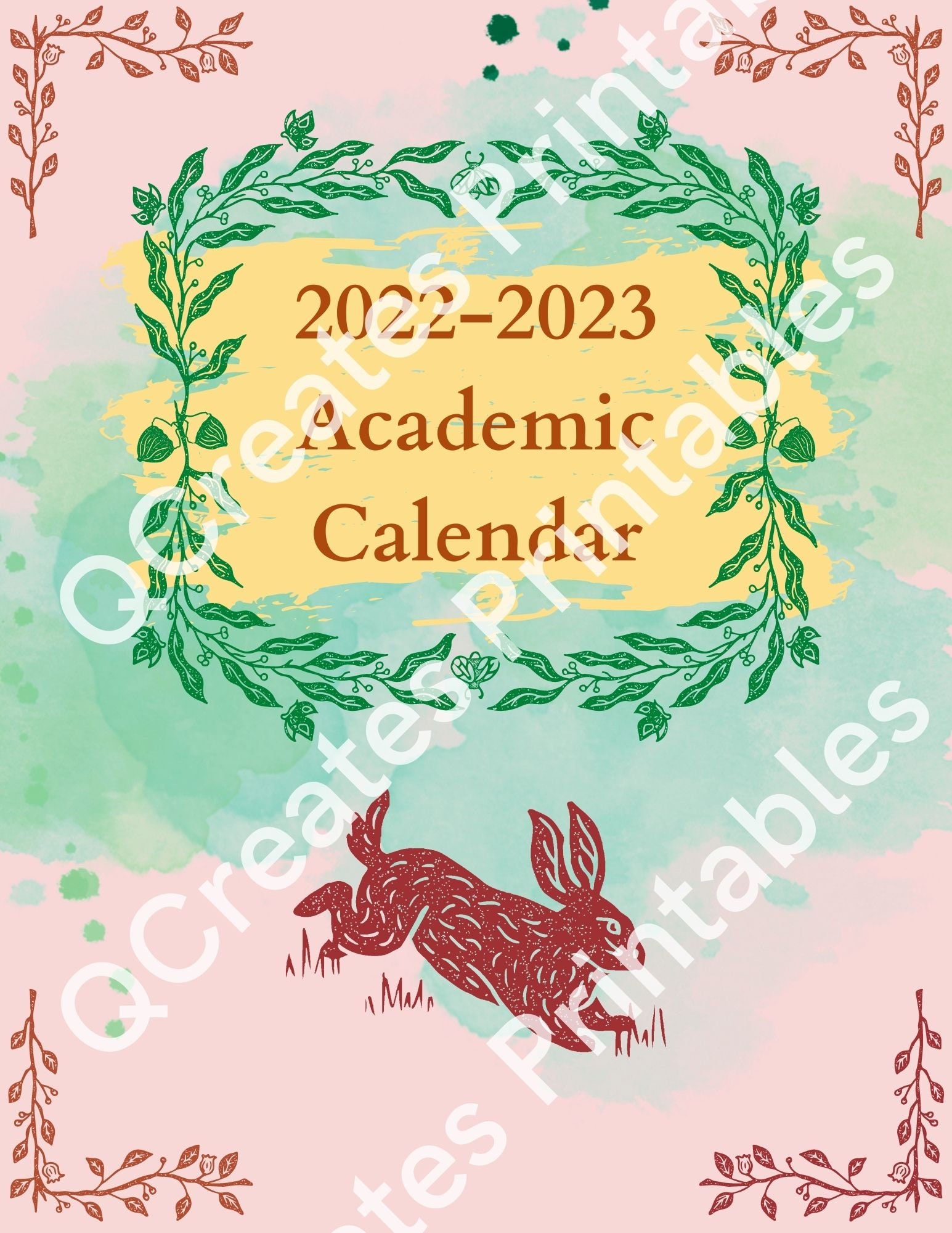 2022-2023 Cottagecore Academic Calendar PDF Download - Etsy
