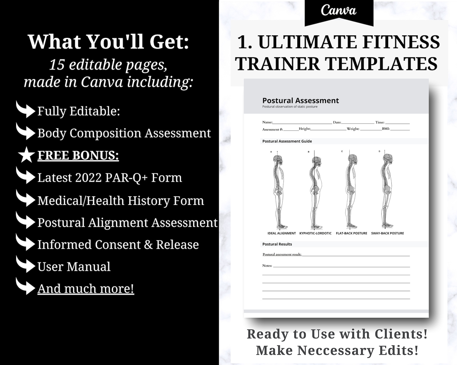 POSTURAL ASSESSMENT Personal Trainer Form, Postural Alignment, Personal ...