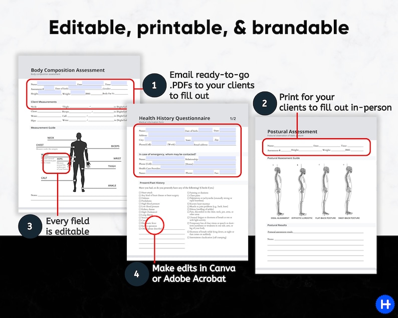 PERSONAL TRAINER Client Intake Form, Personal Trainer Forms, PARQ ...