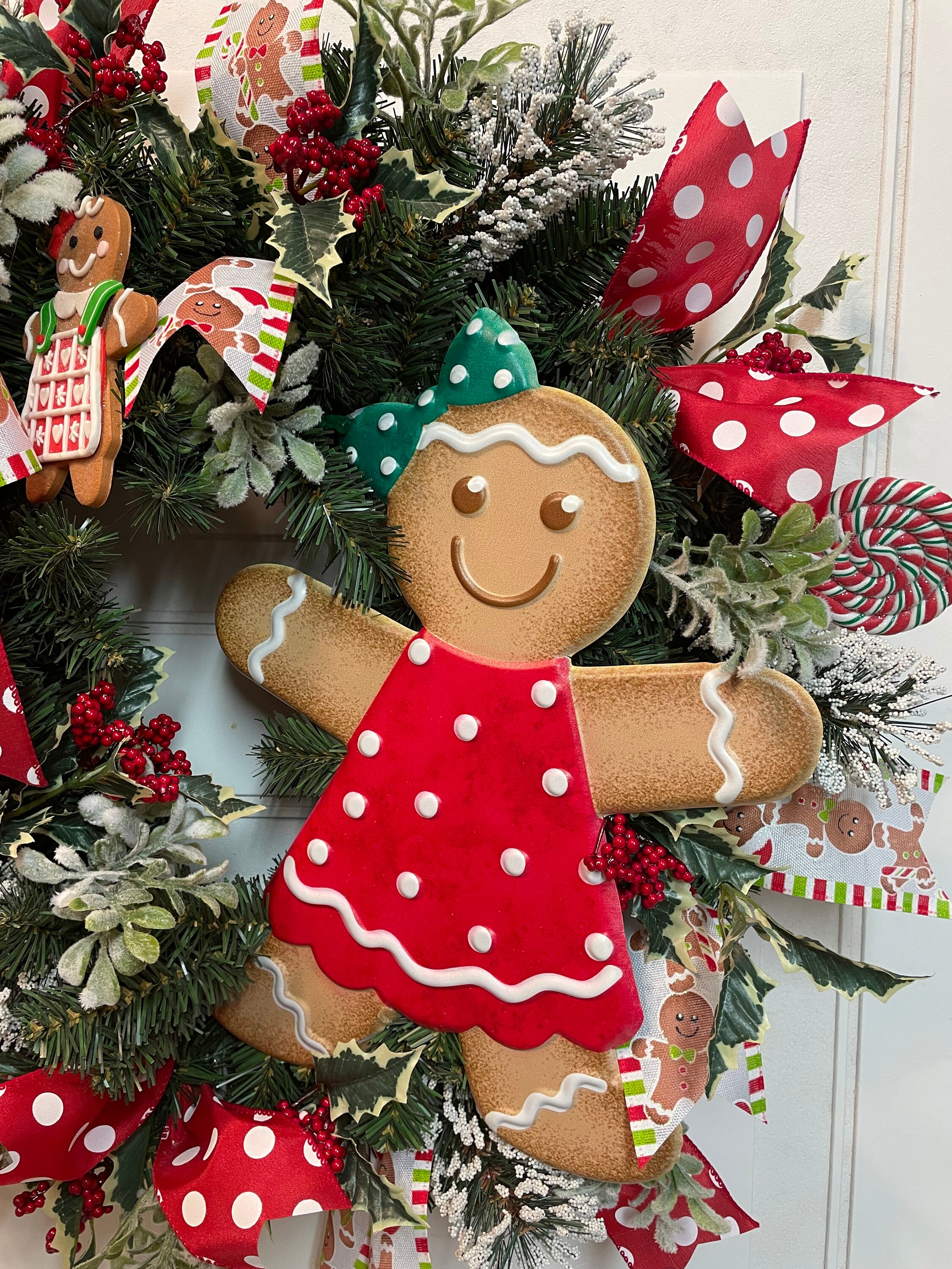 Christmas Gingerbread Girl Wreath - Etsy