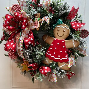 Christmas Gingerbread Girl Wreath - Etsy