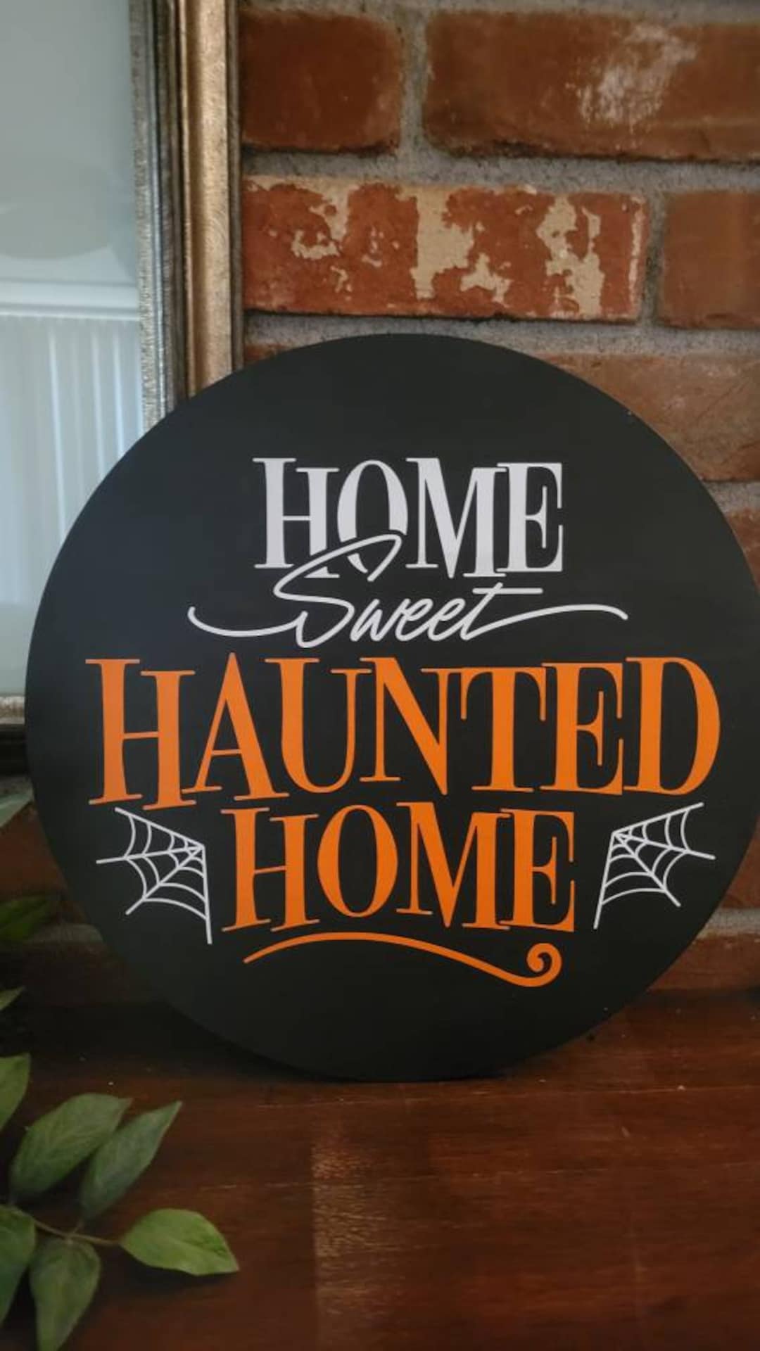 Halloween Home Sweet Haunted Home Sign. Round Wood Porch Sign - Etsy