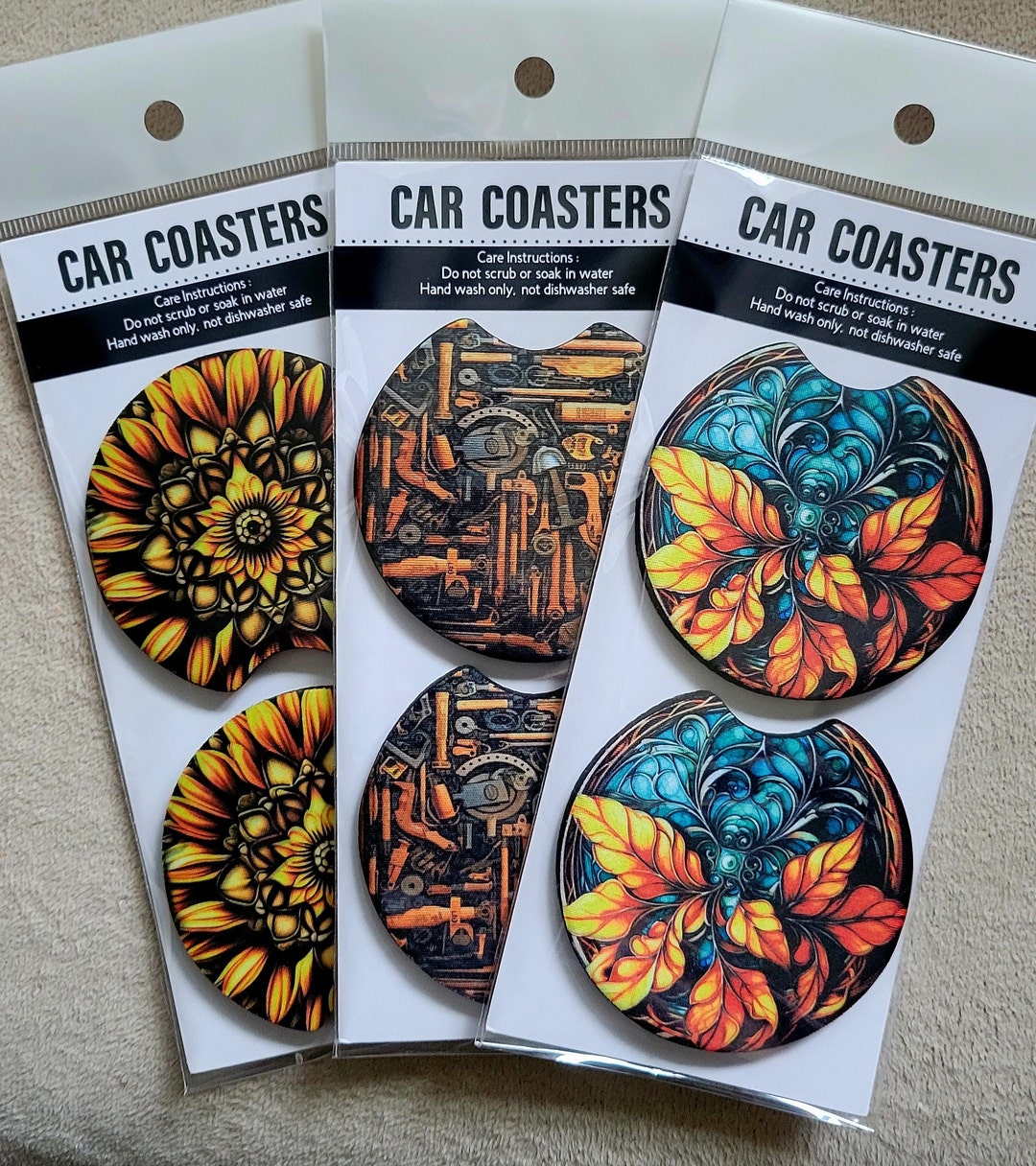 Custom Car Coasters With Absorbent Material and Personalized Design - Etsy