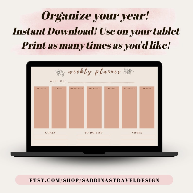 Printable Digital Download Calendar Monthly and Weekly - Etsy