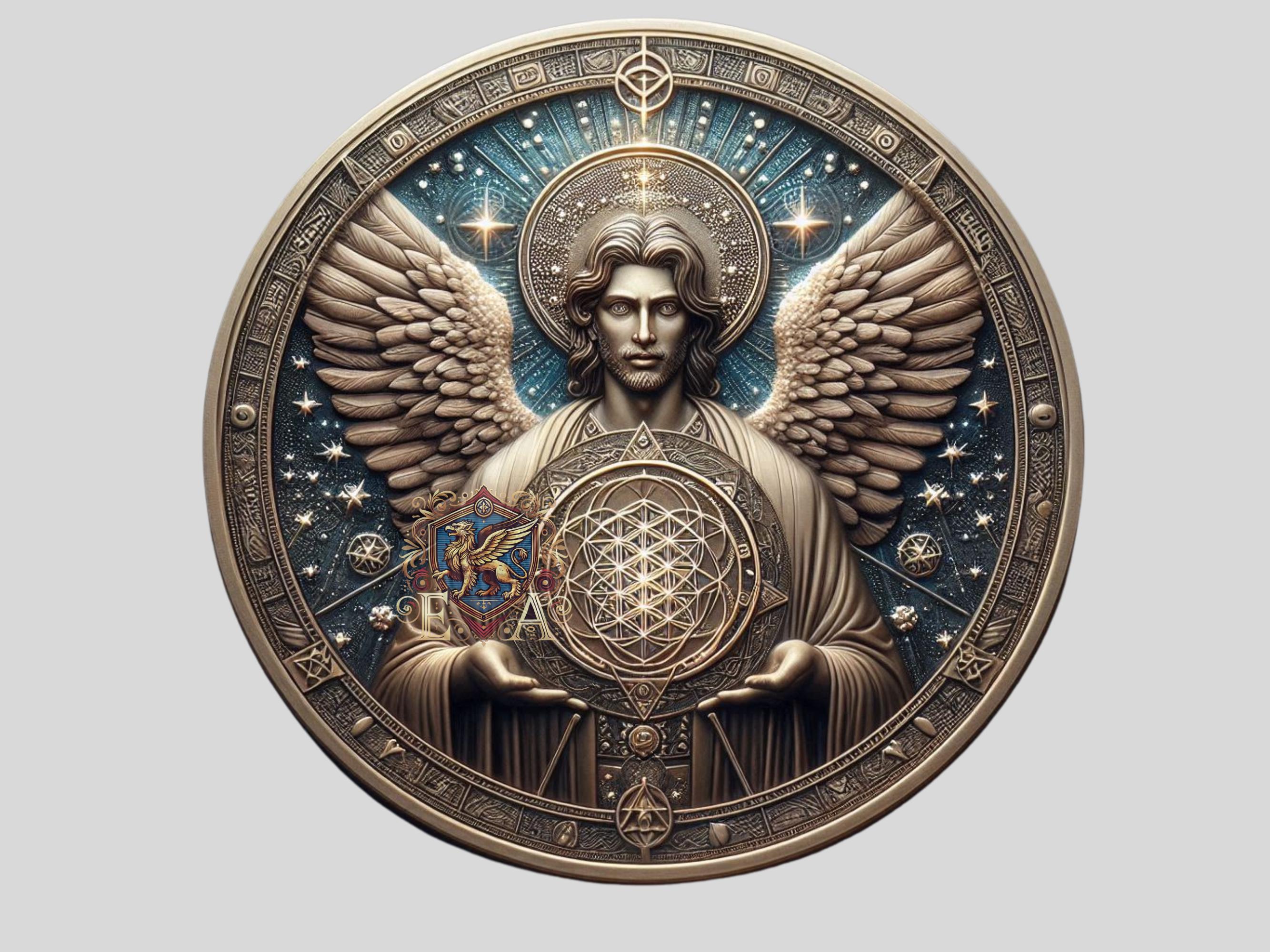 Archangel Metatron Coin 3D Depth Map Digital File - PNG, SVG, JPG ...