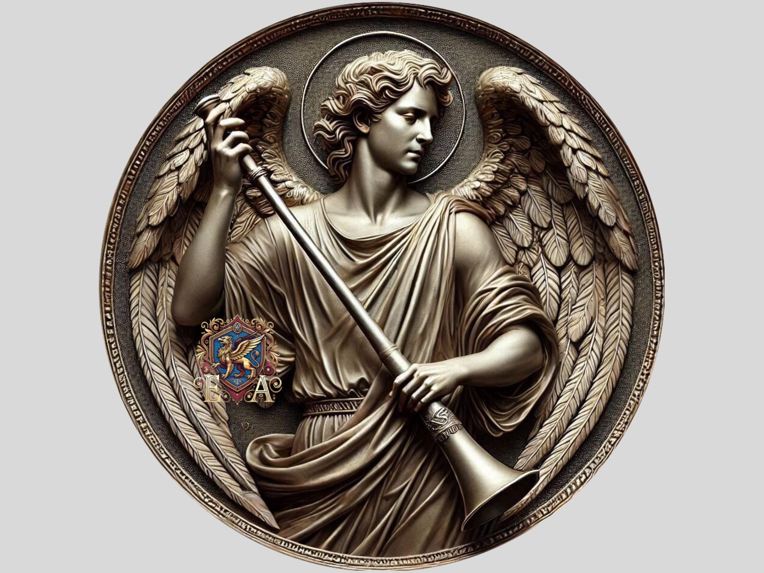 Archangel Gabriel Coin 3D Depth Map Digital File - PNG, SVG, JPG ...