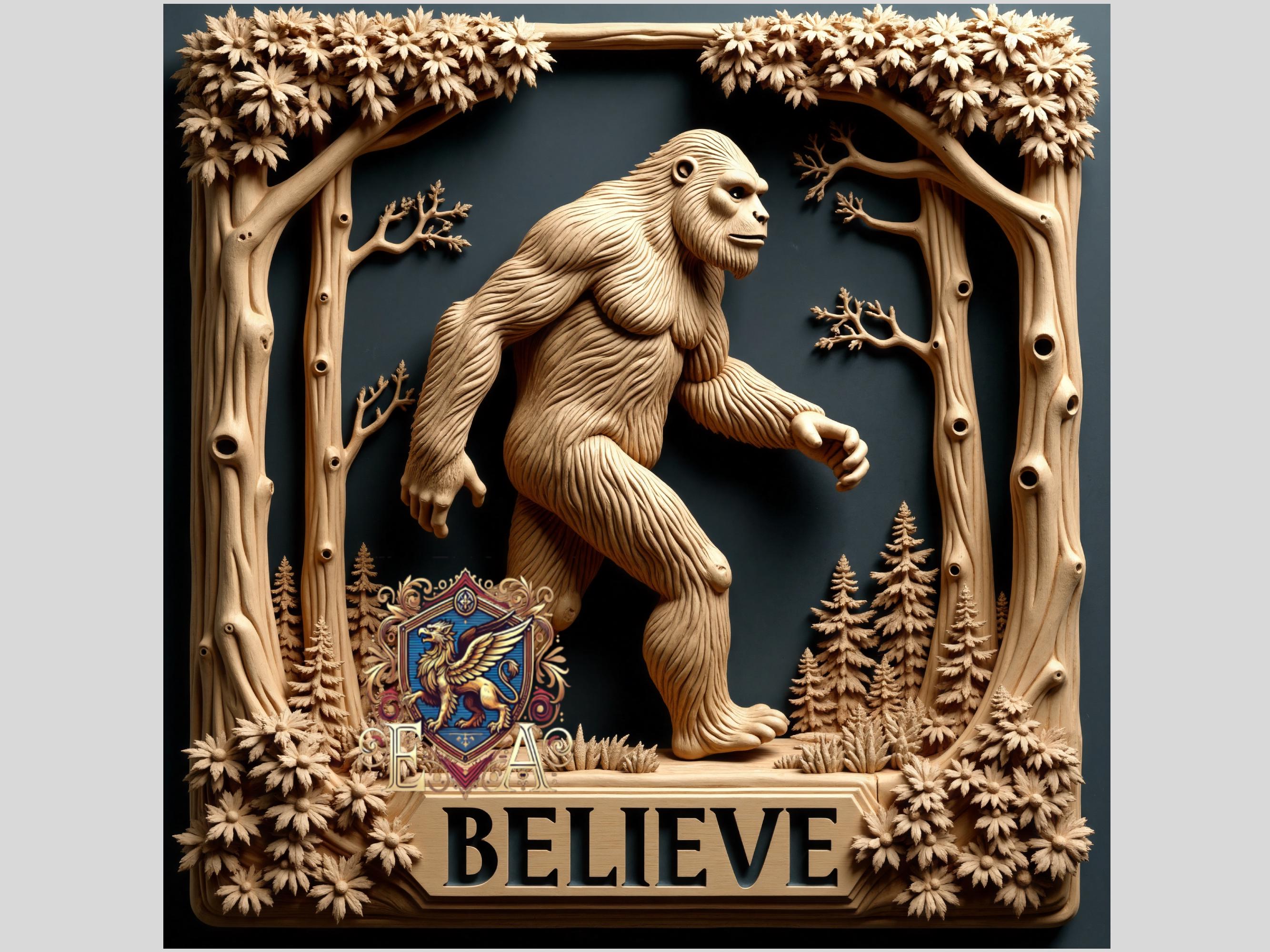 Bigfoot 3D Depth Map | CNC Router File | Laser Engraving Template ...
