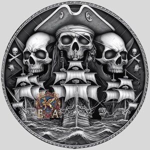 Pirate Coin 3D Depth Map Digital File | PNG, Jpg, STL Formats | CNC ...
