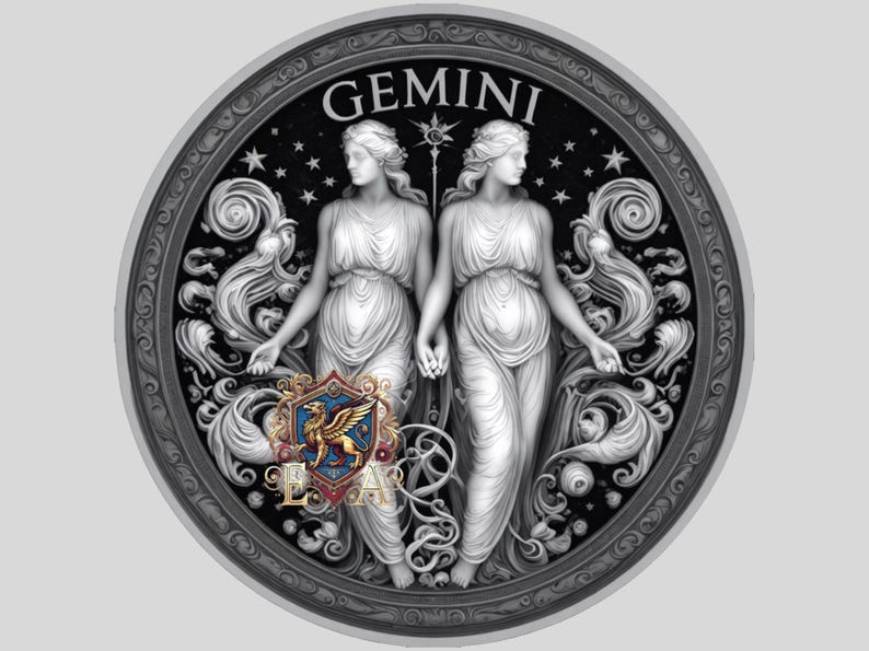 Gemini Zodiac Sign 3D Depth Map Digital File | PNG, Jpg, STL Format ...