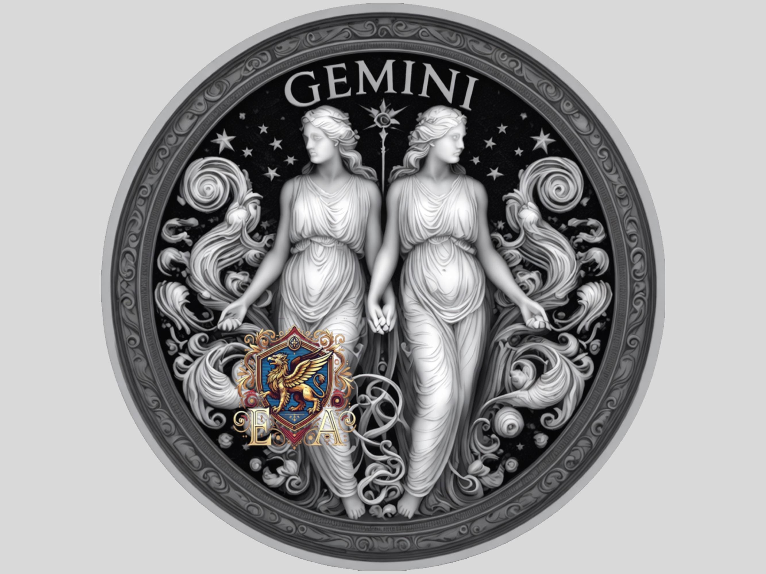 Gemini Zodiac Sign 3D Depth Map Digital File | PNG, Jpg, STL Format ...