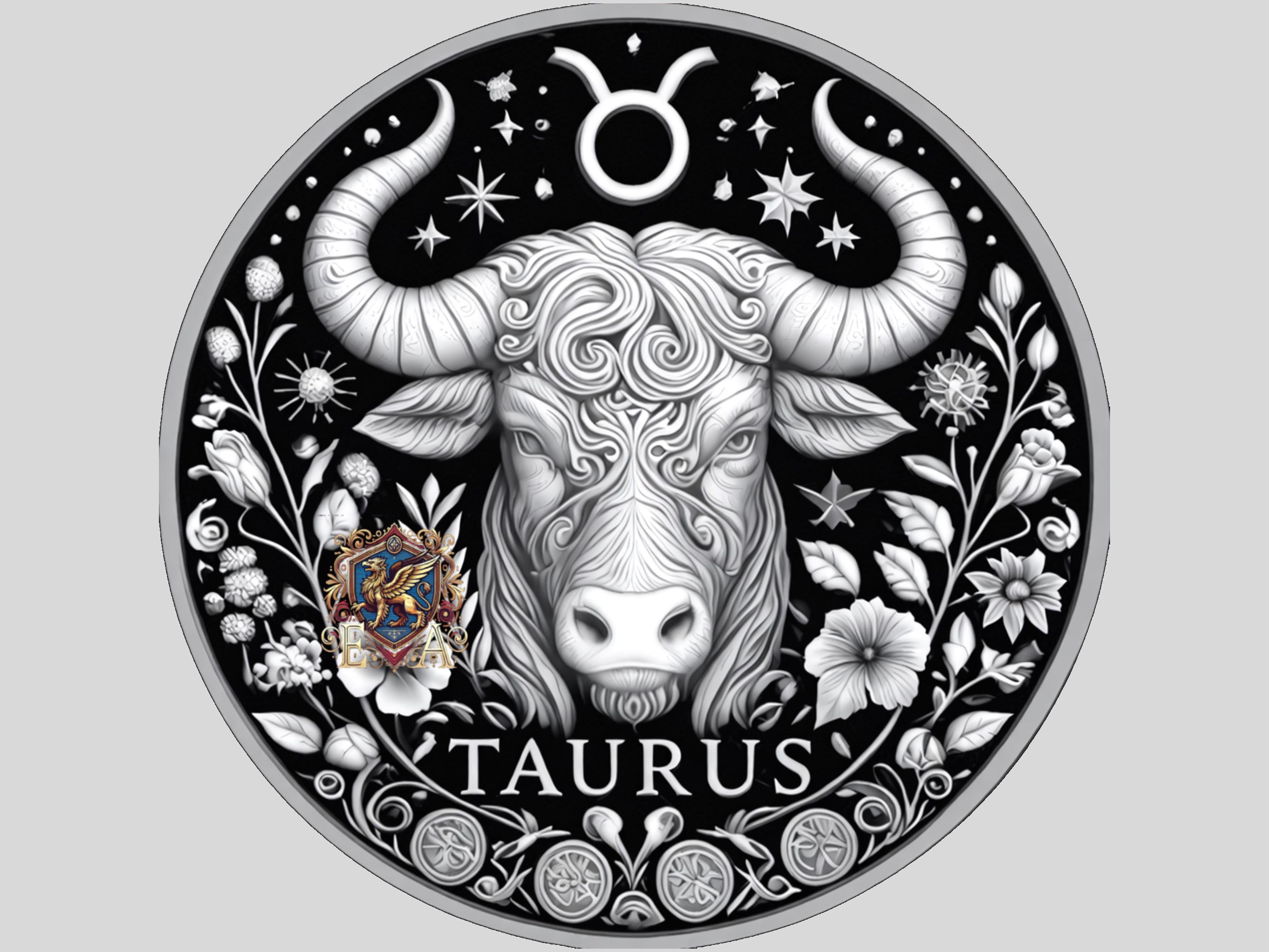 Taurus Zodiac Sign Coin 3D Depth Map Digital File - PNG, SVG, JPG ...