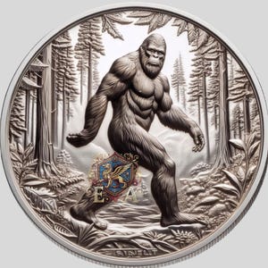 Bigfoot, Sasquatch Coin 3D Depth Map Digital File - PNG, SVG, JPG ...