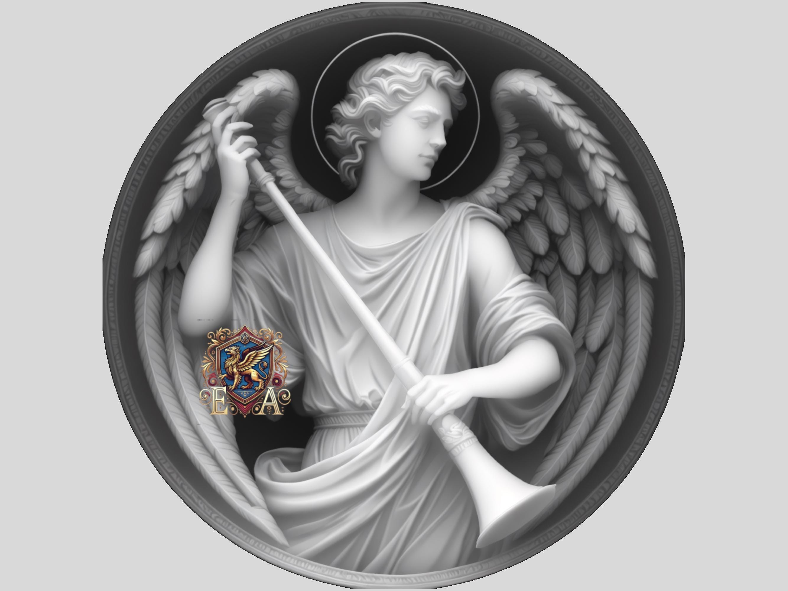 Archangel Gabriel Coin 3D Depth Map Digital File - PNG, SVG, JPG ...