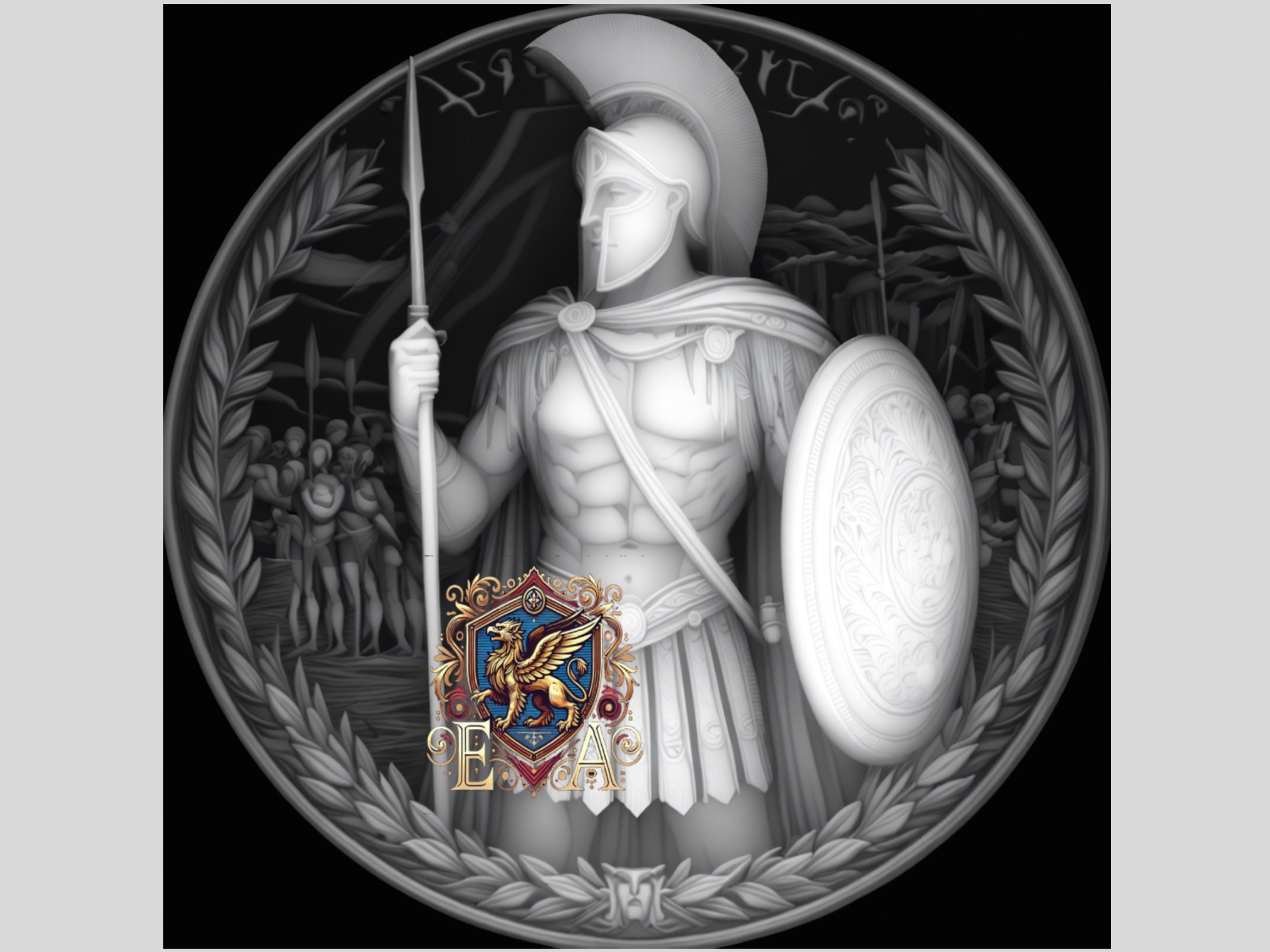 Spartan Warrior 3D Depth Map | HD Ancient Greek | Laser Ready Grayscale ...