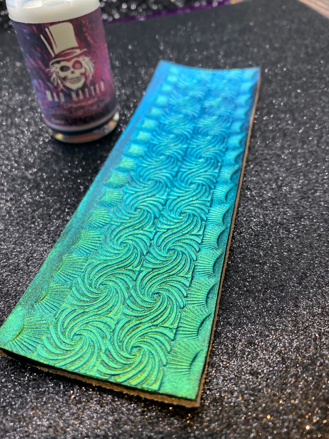 Leather Top Coat Finish || 1oz Glass Dropper Bottle || Green Blue ...