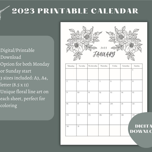 2023 Adult Calendar - Etsy