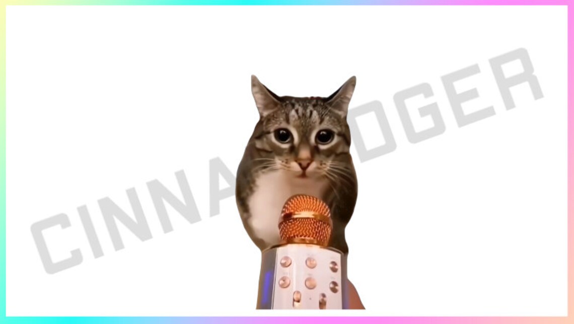 Transparent Background Microphone Cat Stream Decoration for Channel ...