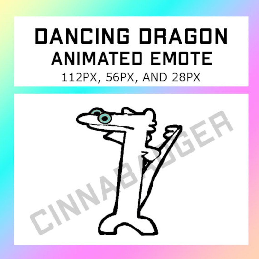 Animated Dancing White Dragon Tiktok Meme Emote for Use on Streaming ...