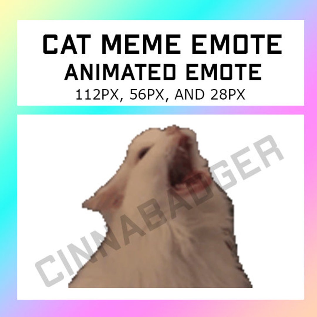 Animated White Cat Throws Head Back Meme Emote for Use on Streaming ...