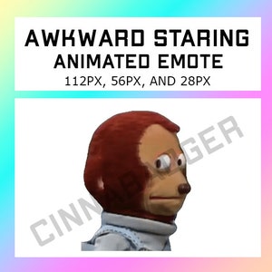 Animated Awkward Monkey Side Eye Stare Meme Emote for Use on Streaming ...