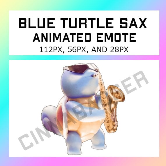 Animated Dancing Blue Turtle Epic Saxophone Sax Tiktok Meme Emote for ...