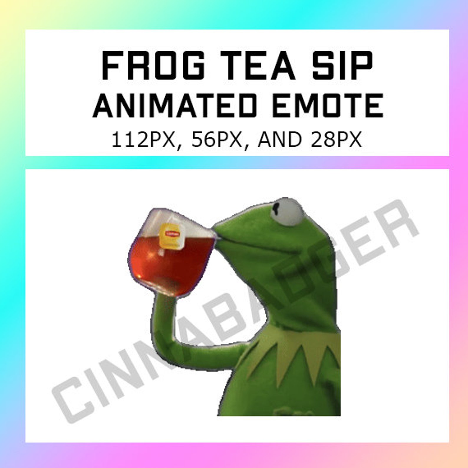 Animated Frog Tea Sipping Sip Meme Emote for Use on Streaming Sites ...