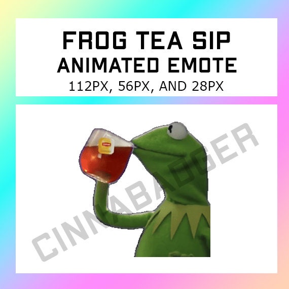 Animated Frog Tea Sipping Sip Meme Emote for Use on Streaming Sites ...