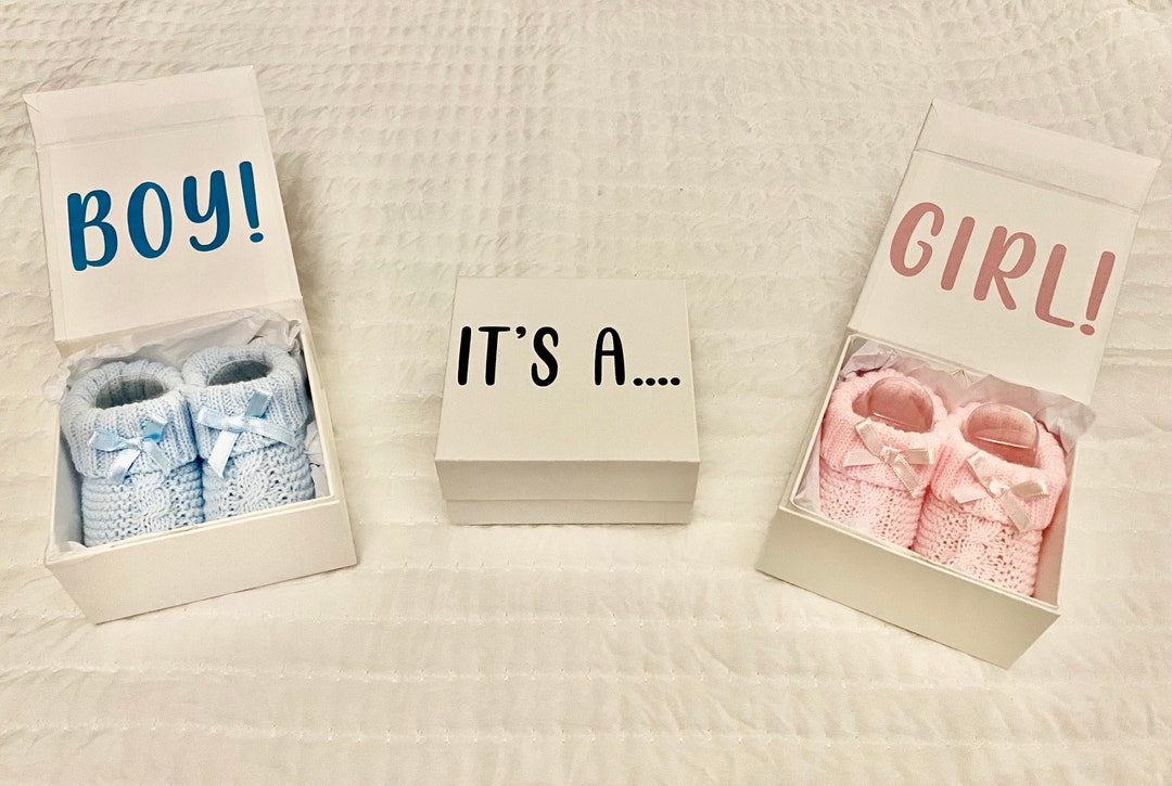 Baby Gender Reveal Gift Box Gender Announcement Box Its a Boy Its a ...