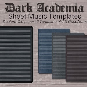 Dark Academia Style Music Note Sheet Digital Notebook A4 & Goodnotes - Etsy