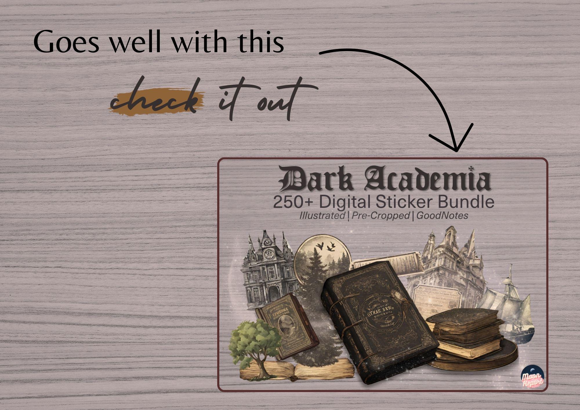 Dark Academia Fall Digital Notebook | 6 Covers & 36 Page Templates ...