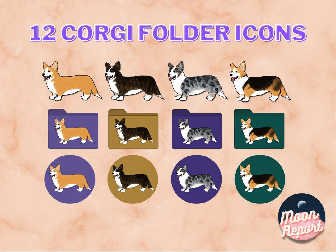 12 Corgi Folder Icons for Mac or Windows - Etsy