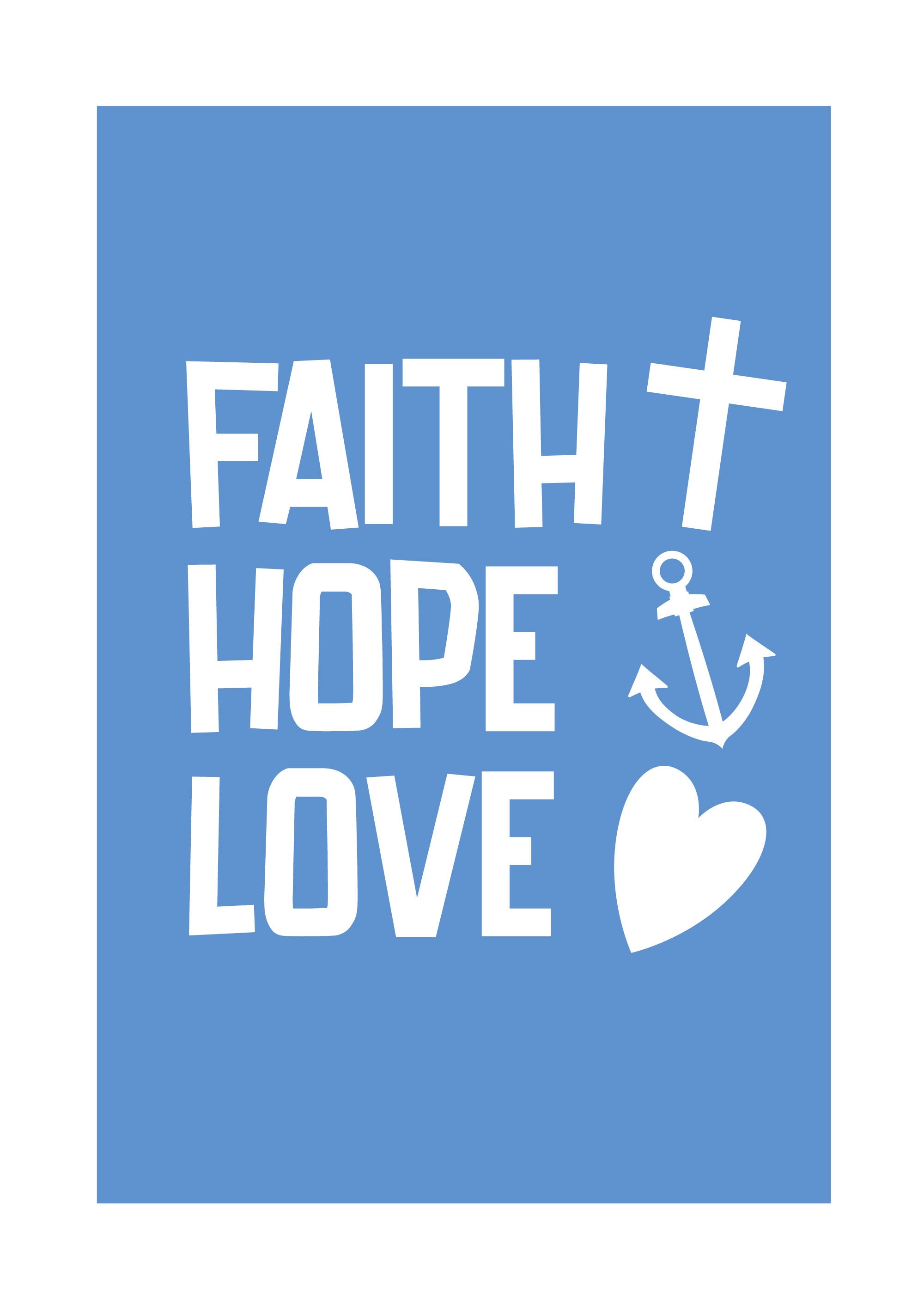 Faith Hope Love Poster Print Wall Art Children Bedroom Bible Verse - Etsy