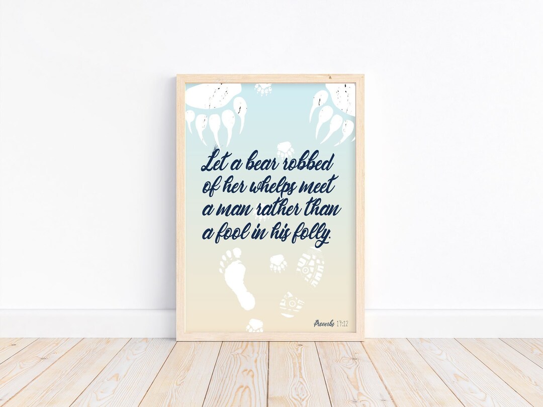 Clever God Art, Church Room, Inspire, Bear Art, Proverbs 17:12 ...