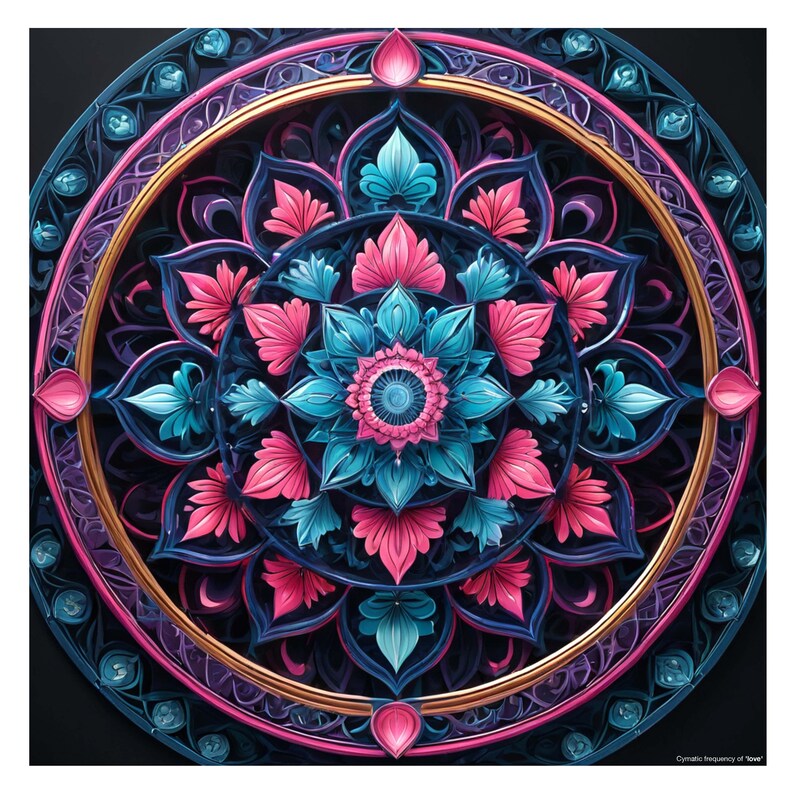 Cymatics Art, Ornate, Love Frequency, Poster Print, Wall Art ...