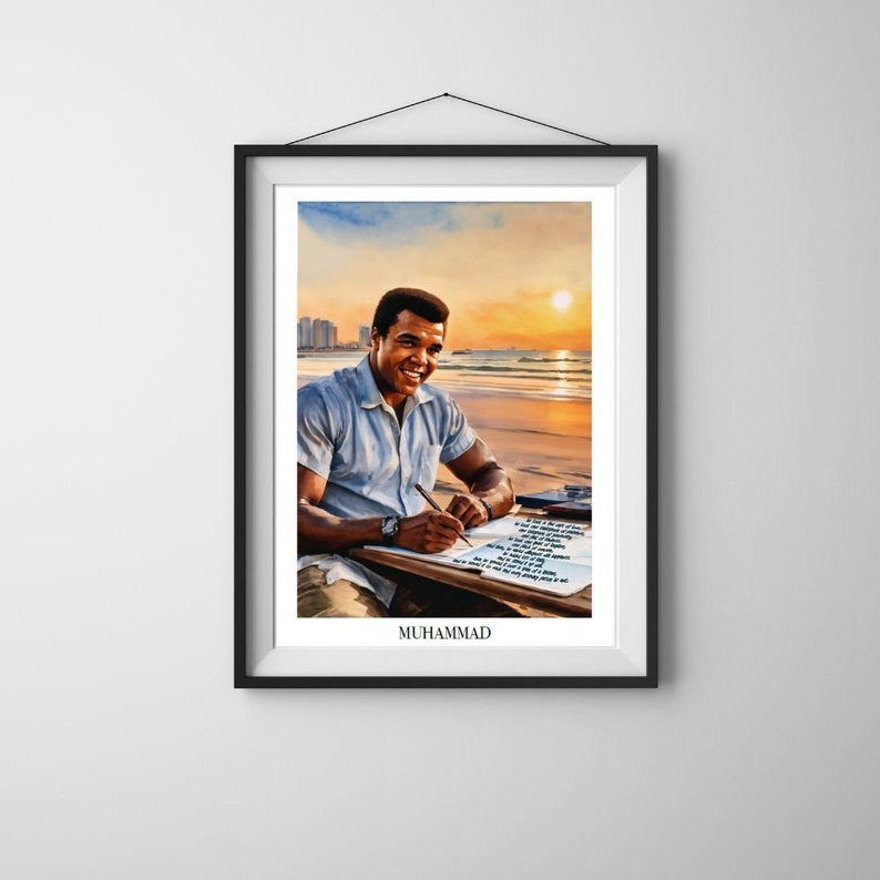 Muhammad Ali, Instant Download, Digital Print, Art, Motivational, Boxer ...