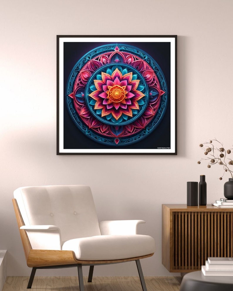 Cymatics Art, Love Frequency, Ornate, Poster Print, Wall Art, Heart ...