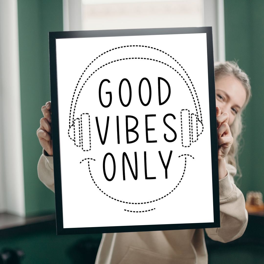 Good Vibes Only Poster, Instant Download, Digital Print, Positive Wall ...