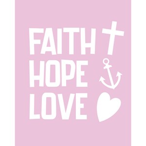 Faith Hope Love | Poster | Print | Wall Art | Children Bedroom | Bible ...