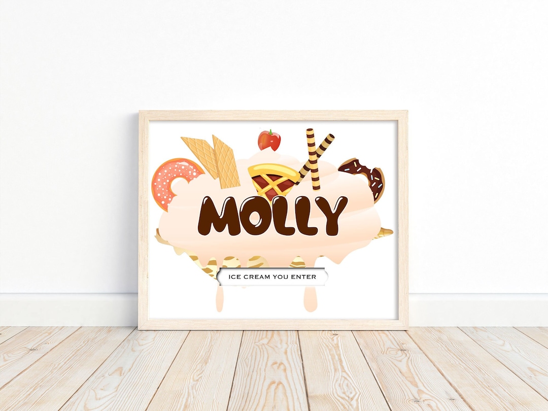 Personalised Ice Cream Poster for Kids, Personalised Sign, Nursery Wall ...