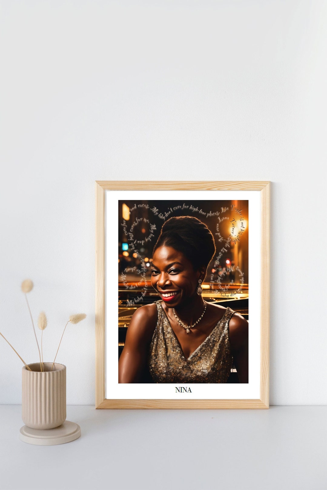 Nina Simone, Portrait, My Baby Just Cares for Me, Digital Print, Soul ...