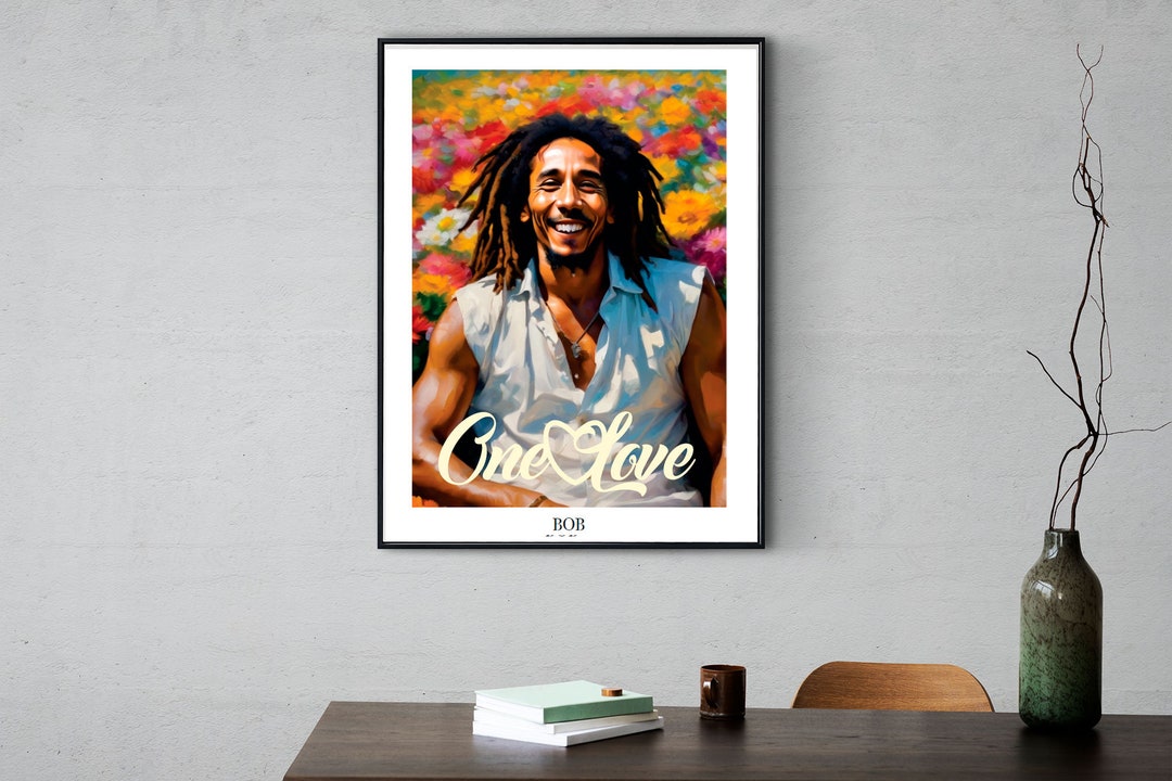 Bob Marley, Digital Print, Art, One Love, Reggae, Uplifting, Empowering ...