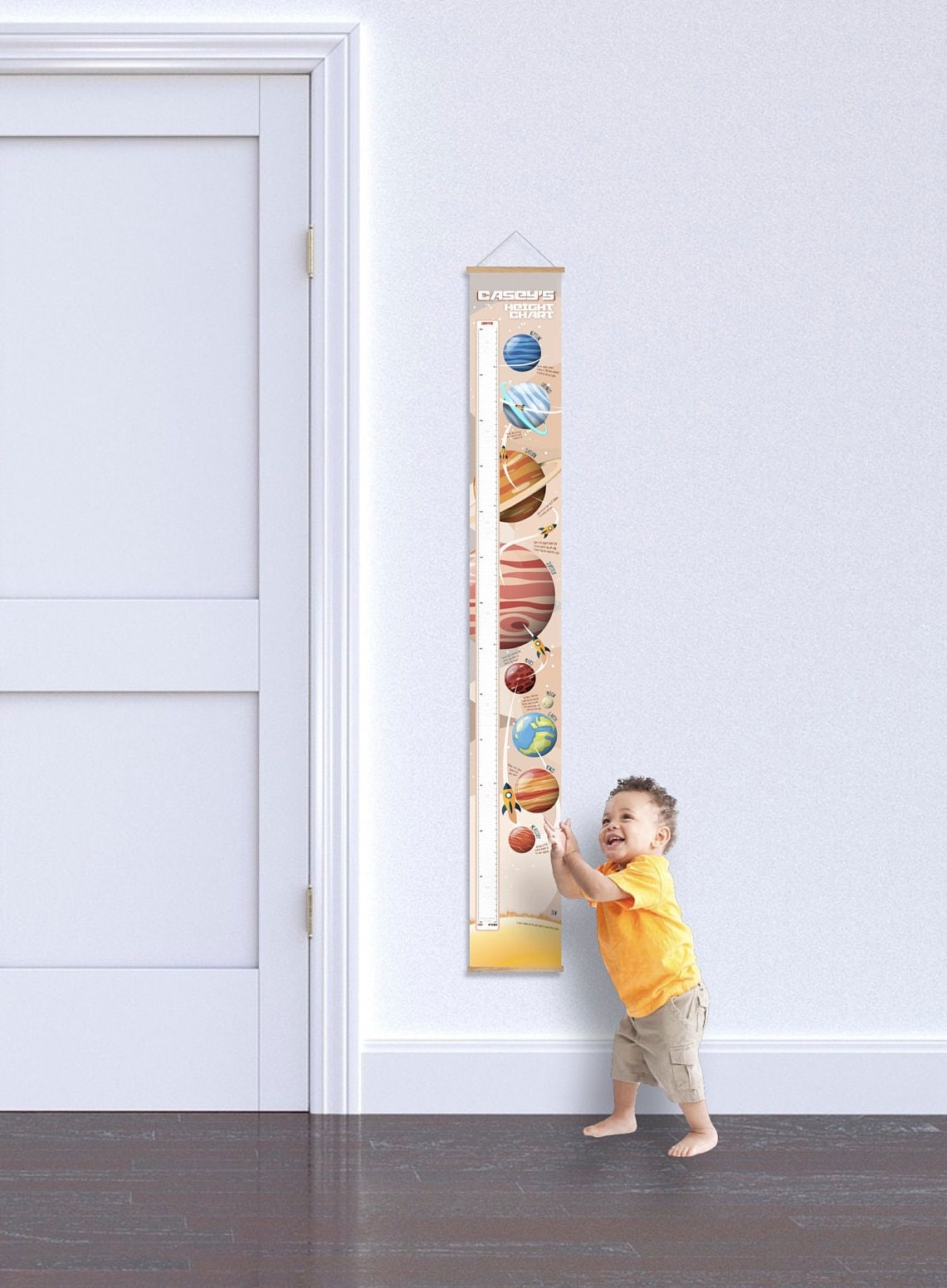 Personalised Space Height Chart, Solar System, Planets, Kids Room ...