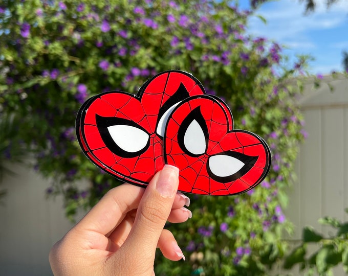 Spider-man Heart Shape Sticker - Etsy