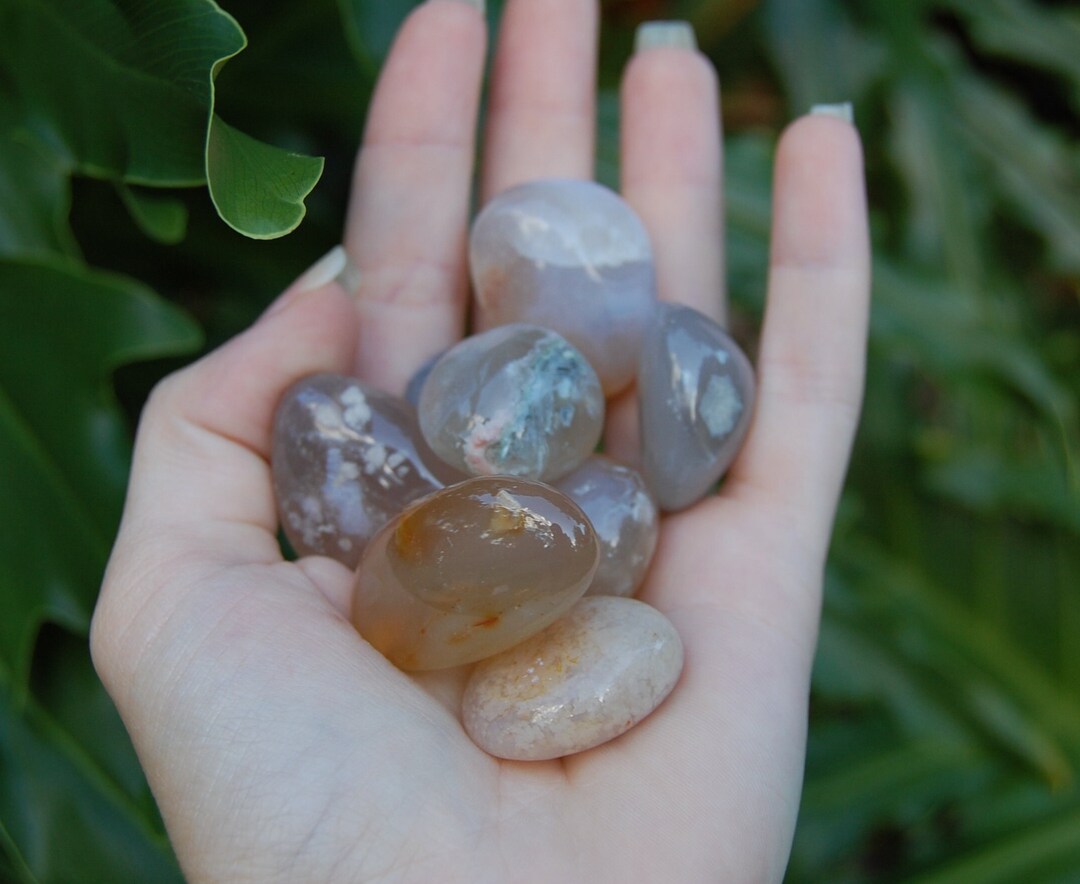Flower Agate Tumbles Sakura Agate Tumbles Natural Flower - Etsy