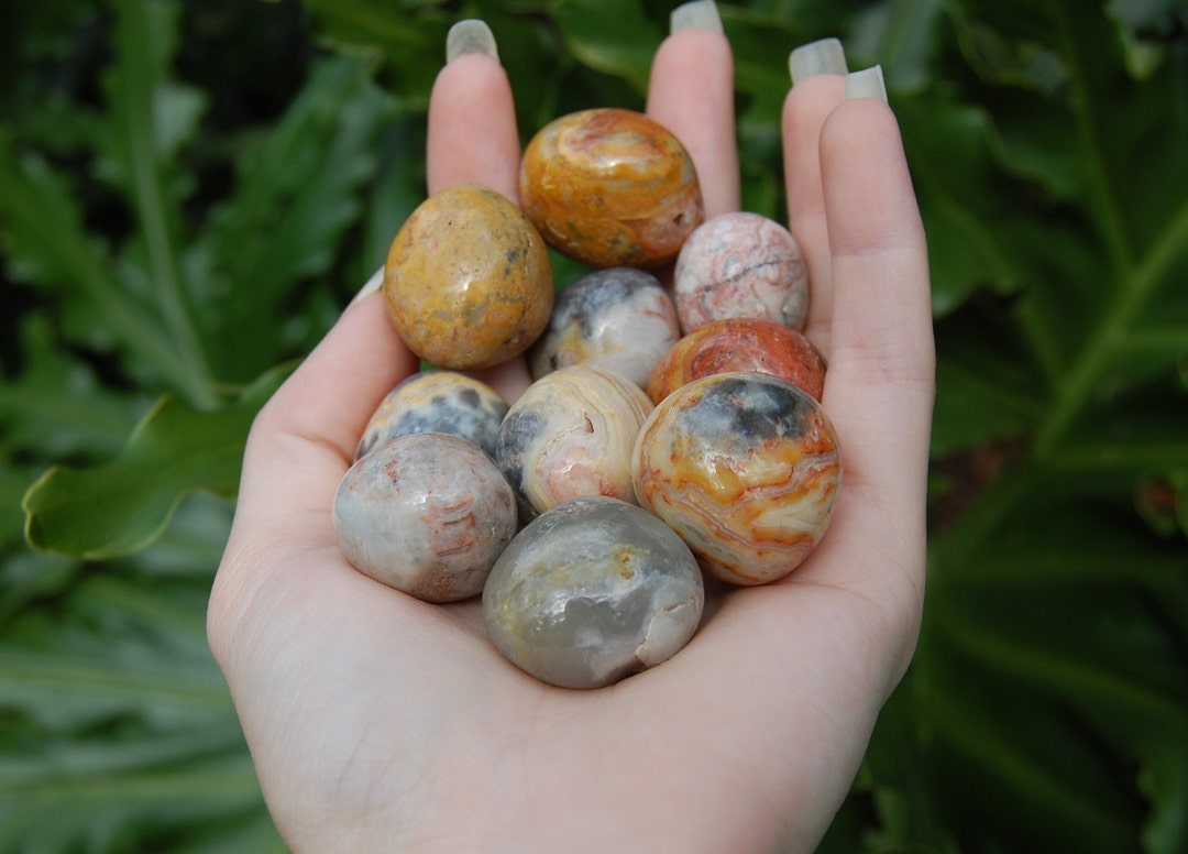 Moroccan Crazy Lace Agate Tumbles: Natural Tumbled Crystals - Etsy