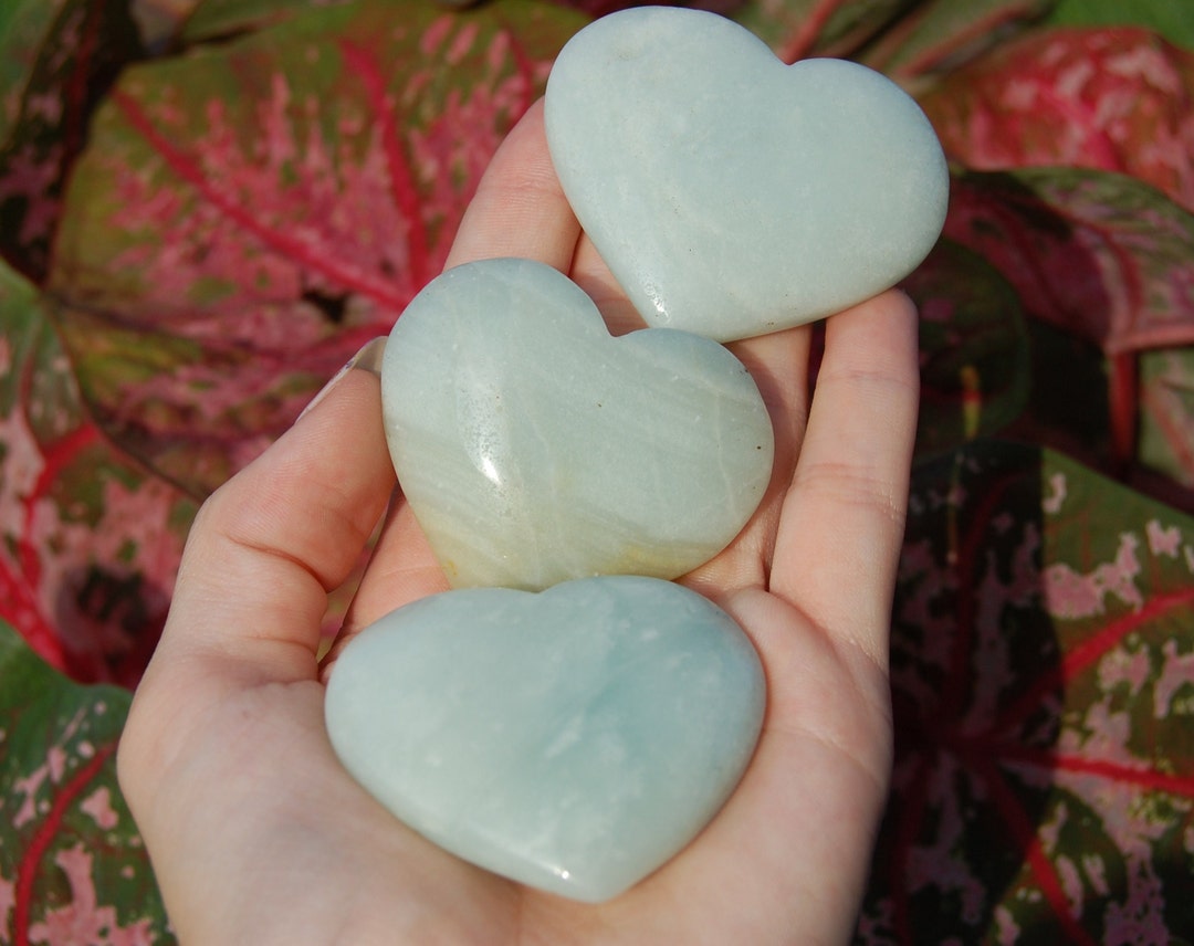 Caribbean Calcite Hearts | Natural Caribbean Calcite | Natural Crystal ...