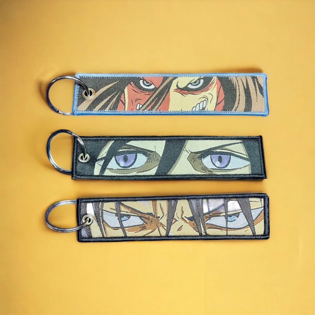 Anime Inspired Keychain Embroidered Key Tags / Jet Tag Anime Gift Gamer ...