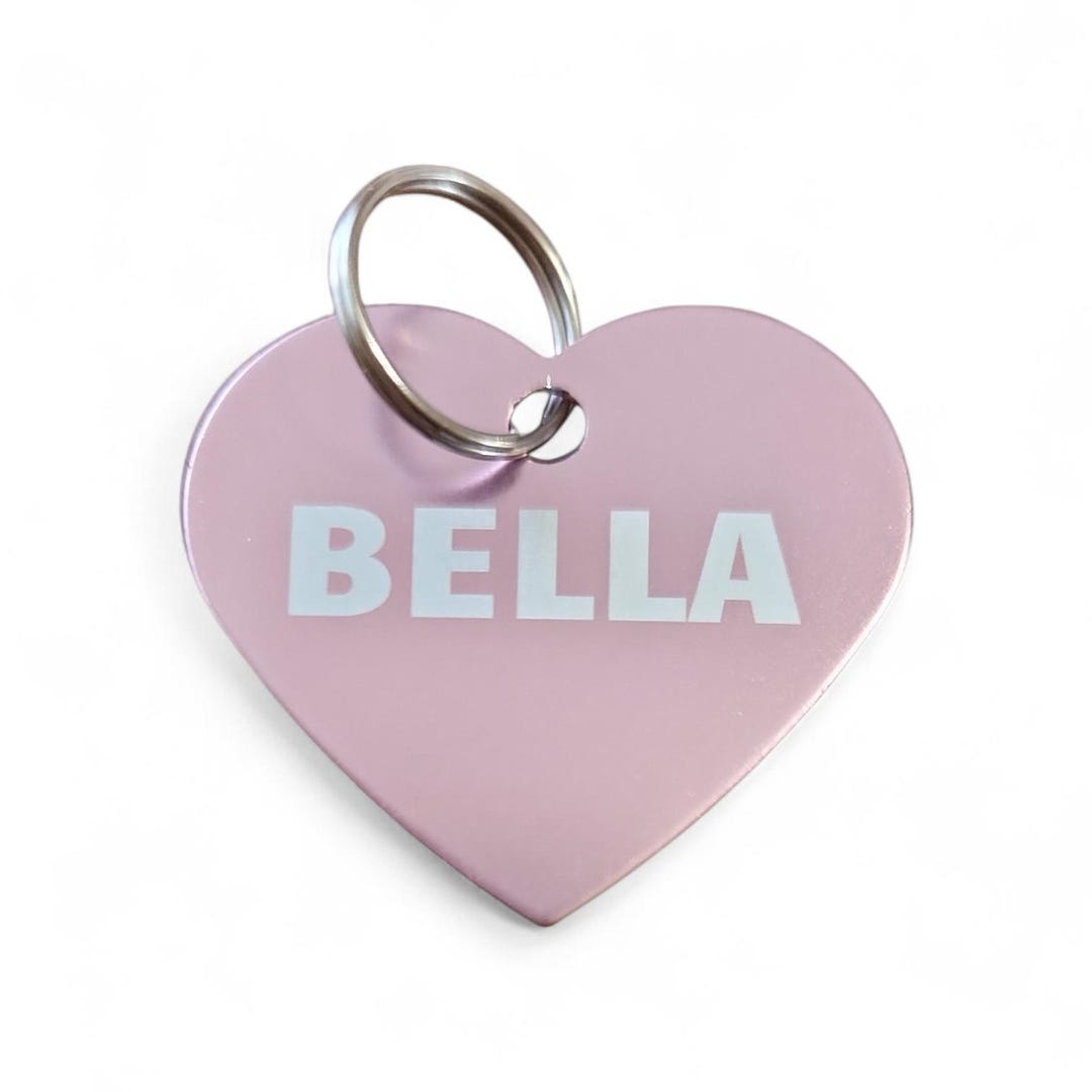 Customized Laser Engraved Heart-shaped Pet Id/tags - Etsy