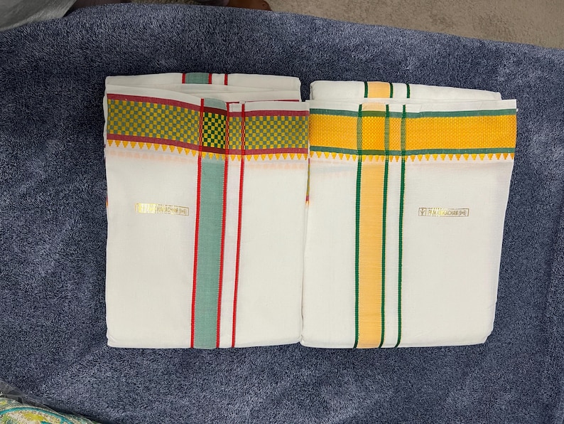 Premium Cotton Dhoti With Khesh/ South Indian Traditional Cotton Dhoti ...